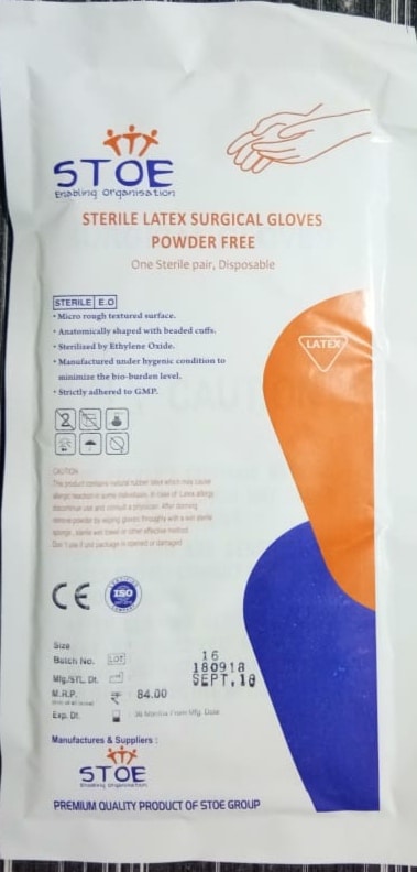 STOE Gynecological Surgical Latex Glove -Powderfree - Seelingo.in ...