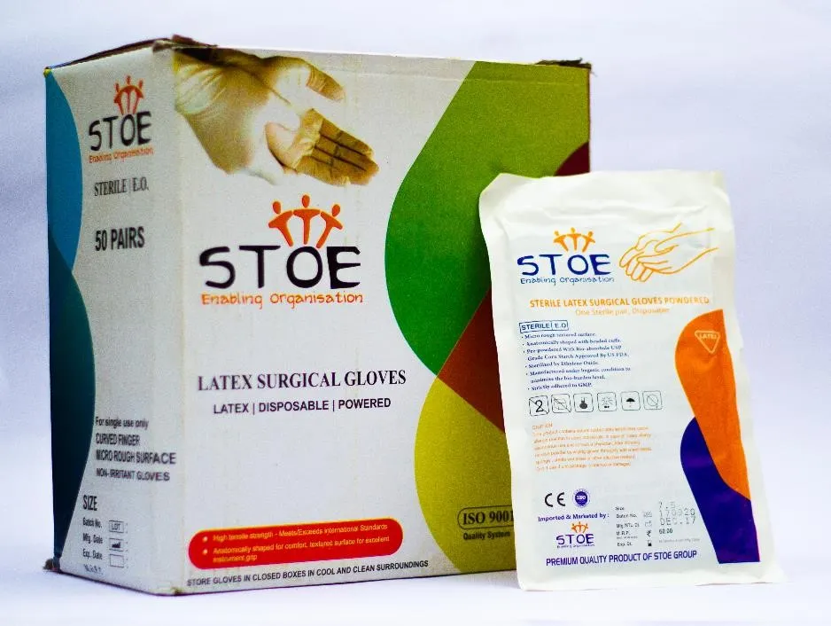 STOE Disposable Surgical Latex Gloves. Sterile. 1 pair / Pack ...