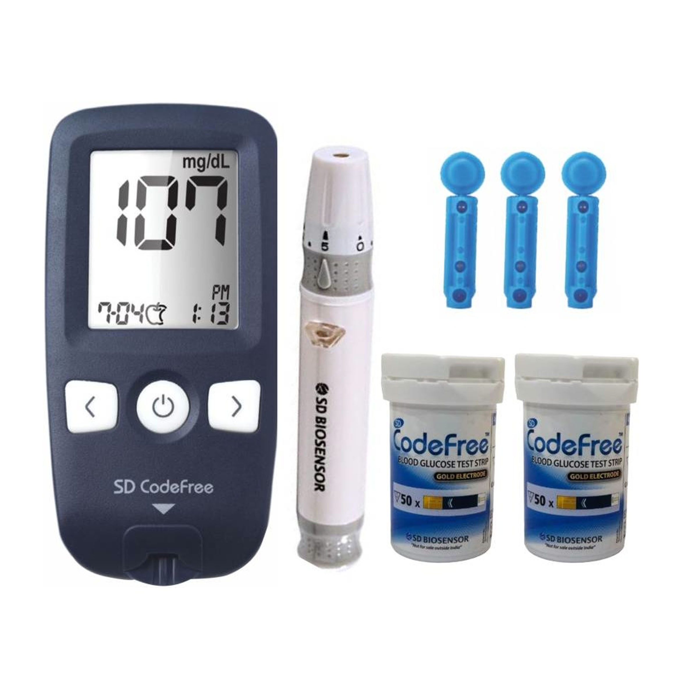 SD Codefree Blood Glucose testing monitor machine with 100 Strips ...