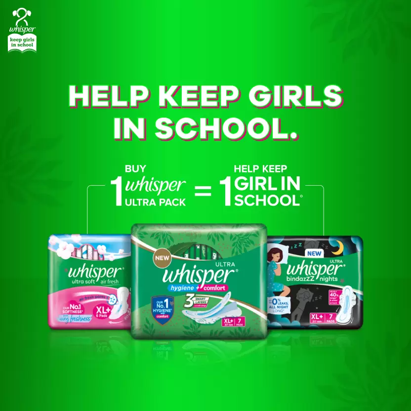 Whisper Ultra Clean XL+ Hygiene & Comfort Sanitary Pad (Pack of 60 ...