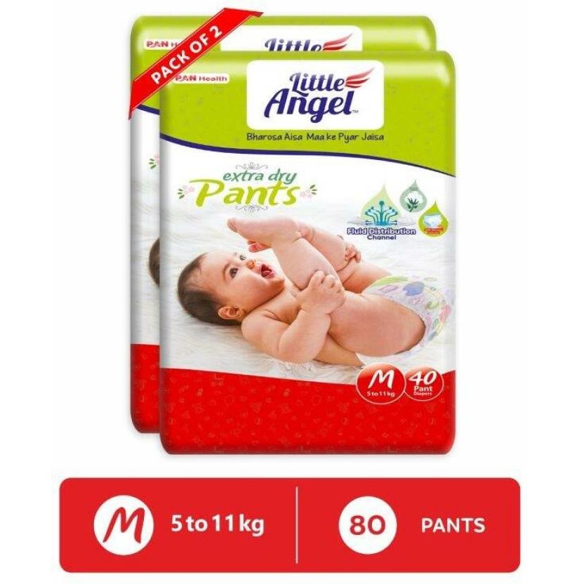 Little Angel Baby Diaper Pants (2 x 40 Pcs) - M (80 Pieces) - Seelingo ...