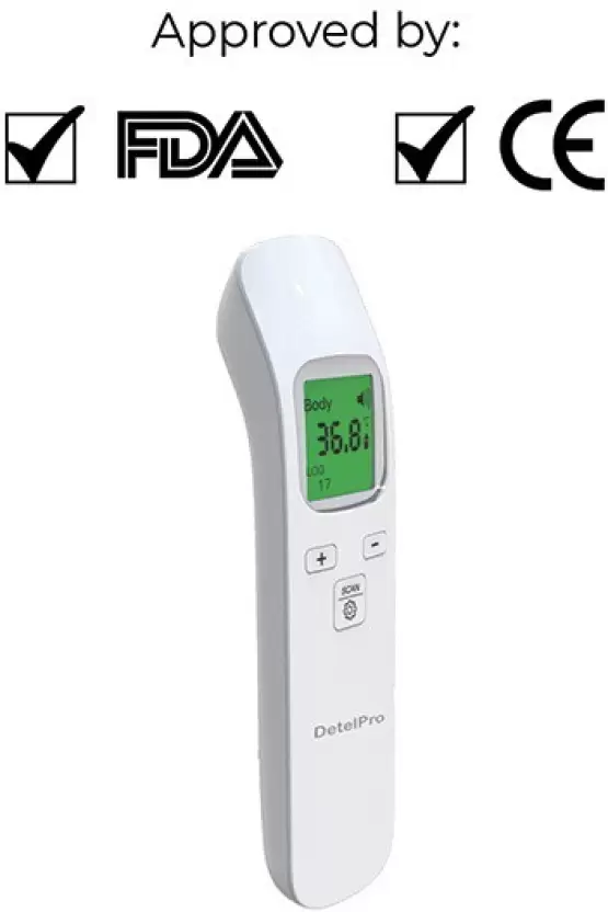 DETELPRO DT09+ C and F Digital Non Contact Infrared Forehead Thermal ...