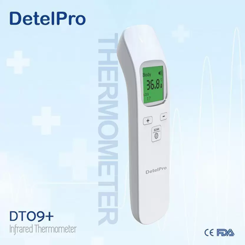 DETELPRO DT09+ C and F Digital Non Contact Infrared Forehead Thermal ...