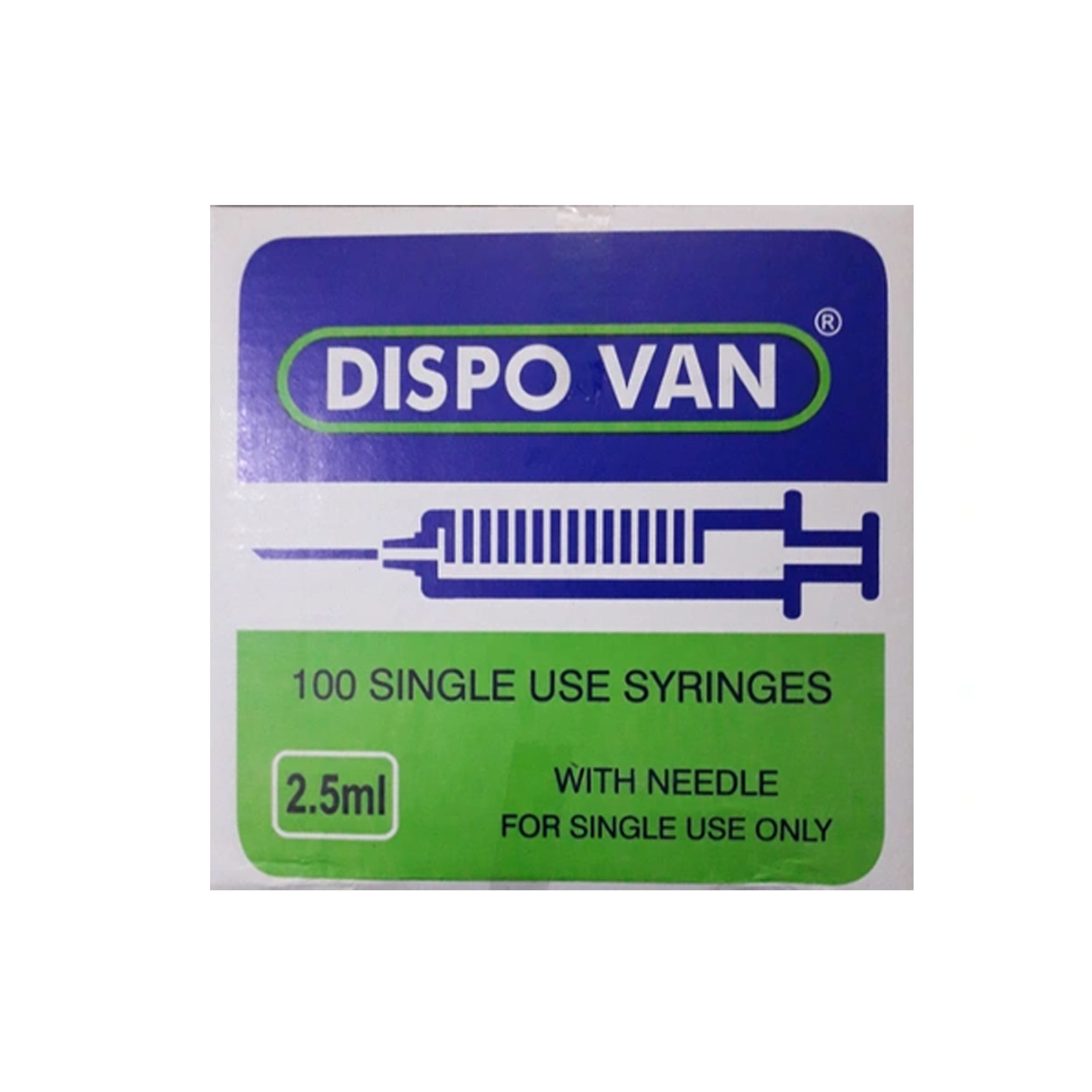HMD Dispovan 2.5ml Syringe with Needle - 22G X 1inch Pack of 100 ...