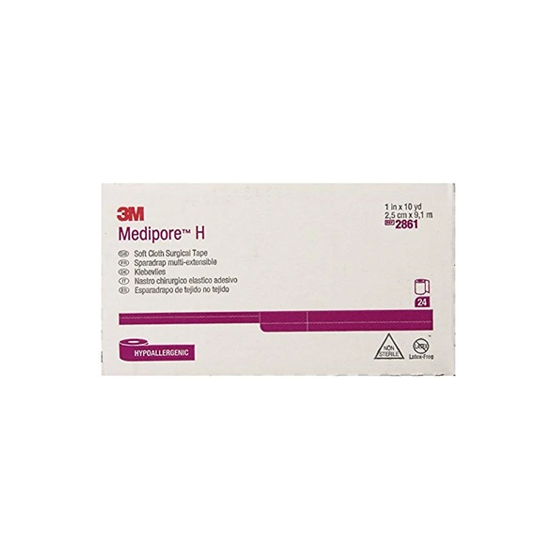 3M Medipore H Surgical Tape - 1inch x 10yard Pack of 24 (2861 ...
