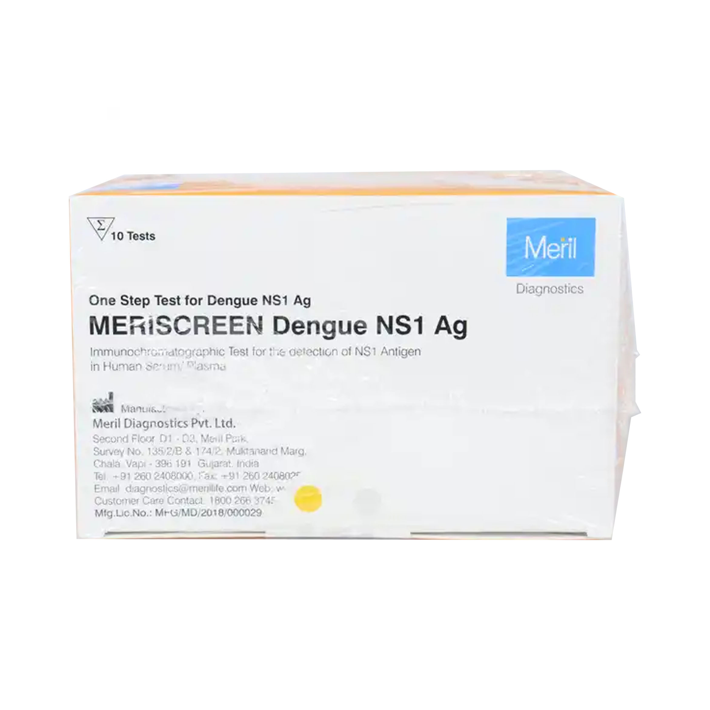 Meril Meriscreen NS1 Dengue Rapid Card - Pack of 10 Tests (RPDDAG-02 ...