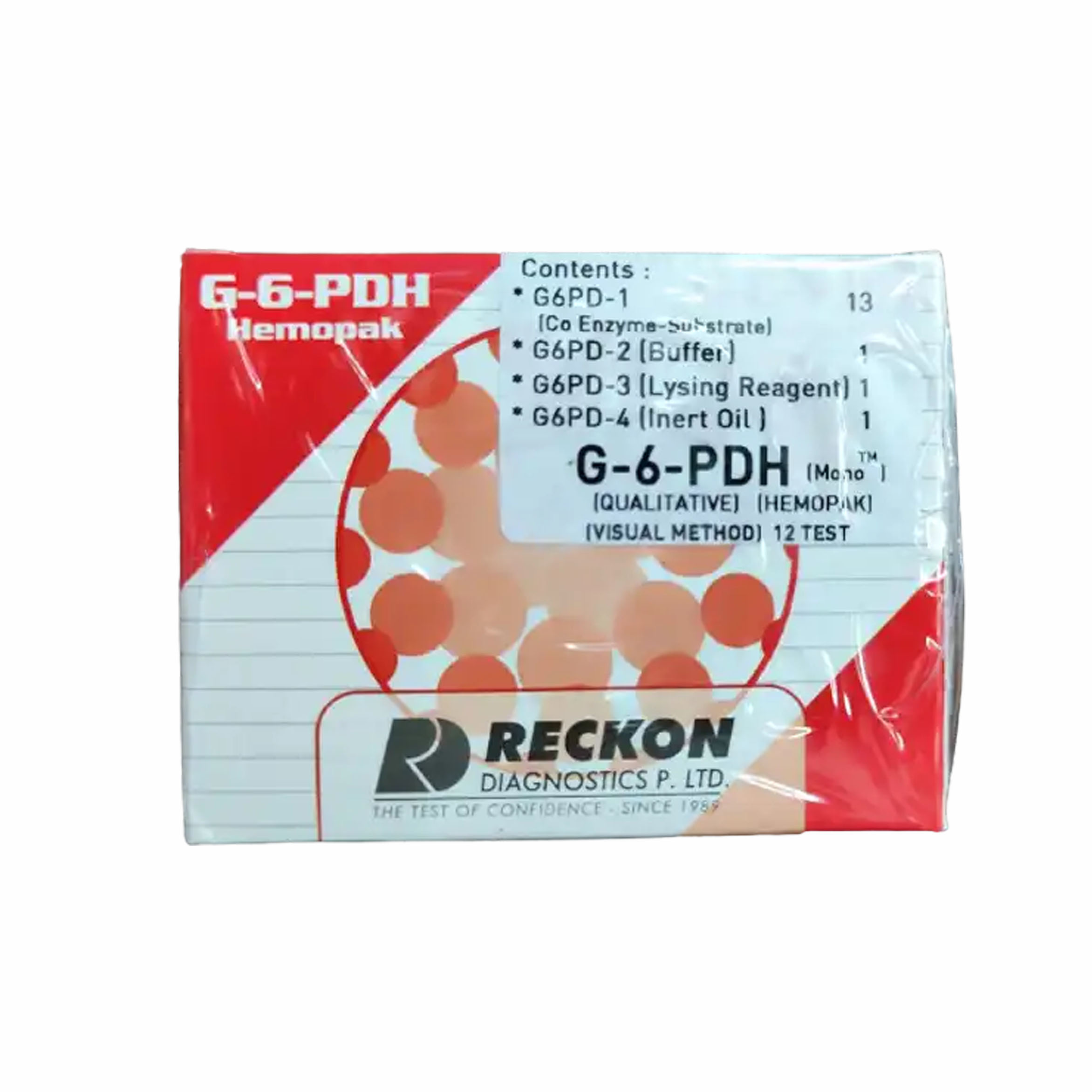Reckon Hemopak G-6-PDH Test Kit - Qualitative (Visual method) Pack of ...