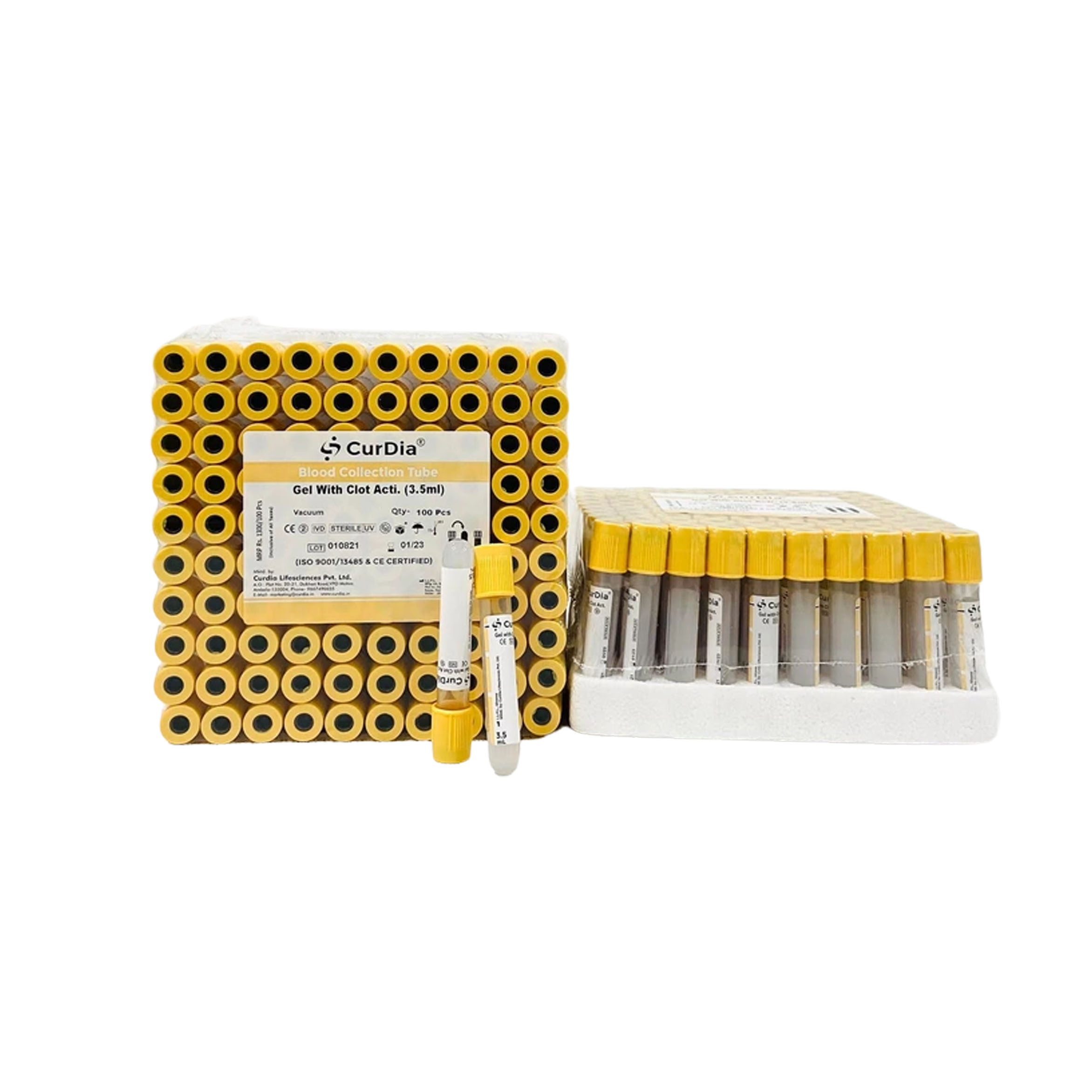 Curdia SST Gel Blood Collection Tube - 3.5ml Pack of 100 Pieces ...