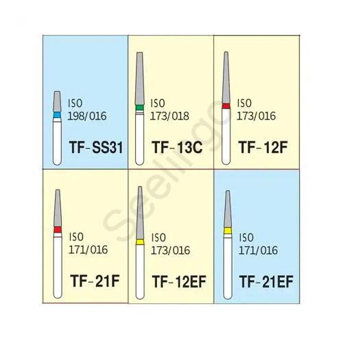 Mani Taper Fissure (TF) Series Regular Shank Diamond Burs - Super ...