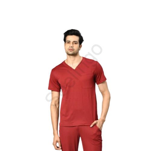 Nexage SmarTech Men Burgundy Scrub Top - S - Seelingo.in: First Door-To ...