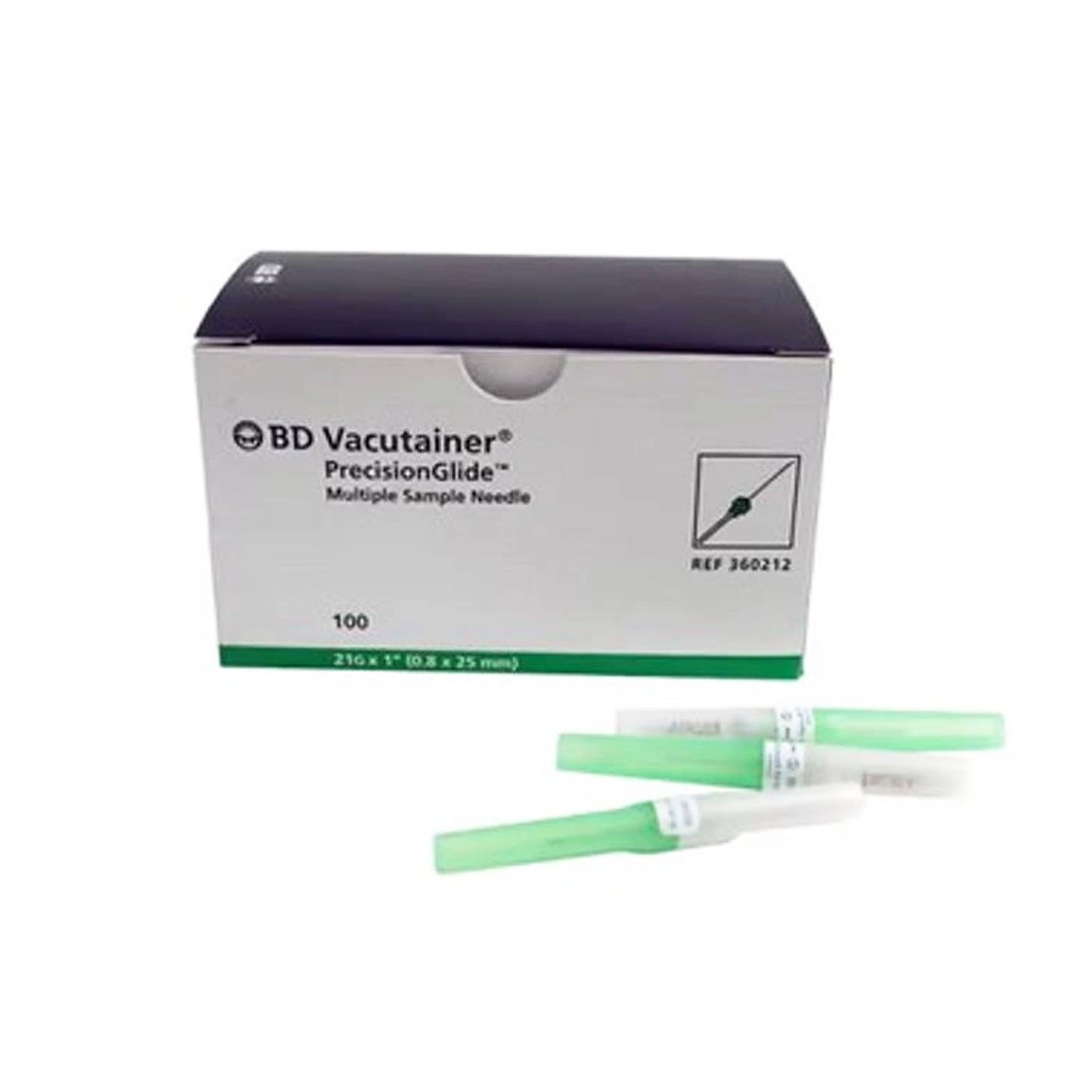 BD CNV Multi Sample Blood Collection Needle - 21GX1 Inch Box of 100 ...